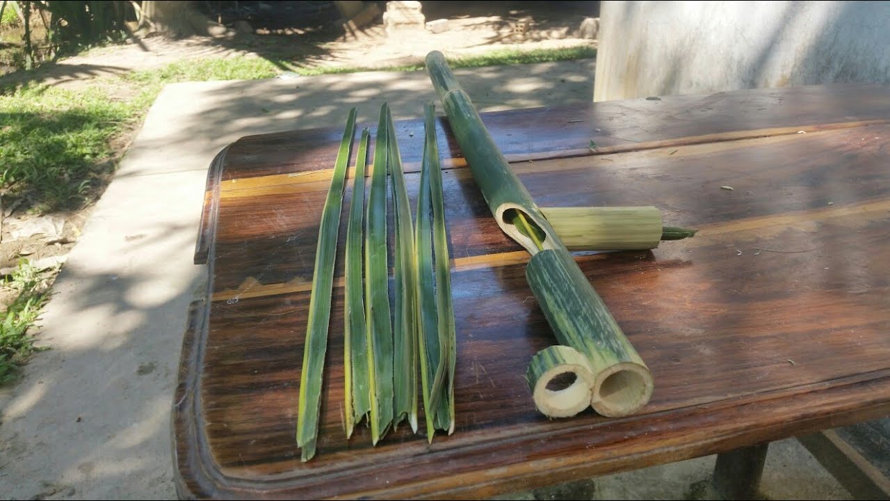 How to Make Bamboo Gun that Can Shoot Coconut Leaf - YouTube