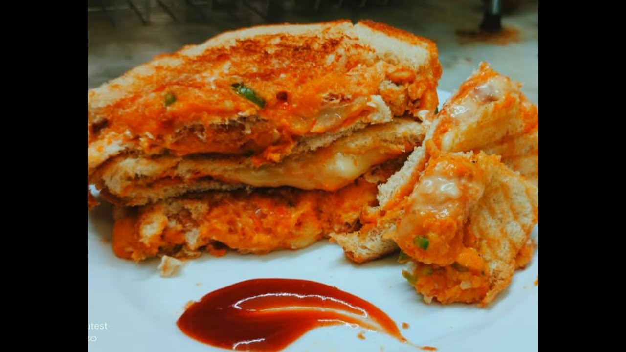 Cheesy sandwich recipe|schezwan sandwiches by me in the kitchen ...