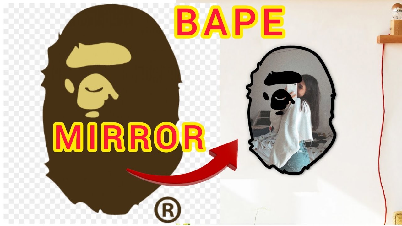 Bape mirror ape adhesive mirror #bape - YouTube