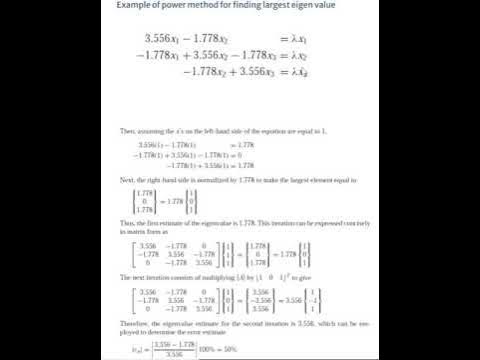 Power method for finding eigen values and eigen vectors - YouTube