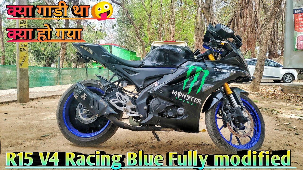 R15 V4 Racing Blue Fully Modification || R15 V4 full modified || R15 V4 ...