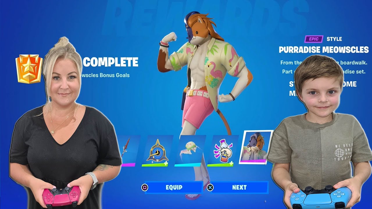 Unlocking NEW FREE Fortnite Skin. 9 Year Old Kid & His Mum Showcase ...