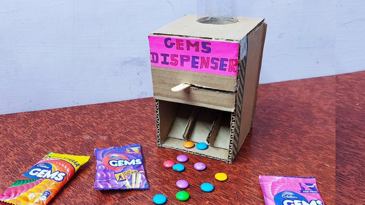 How to make gems dispenser from cardboard || DIY Gems vending machine ...