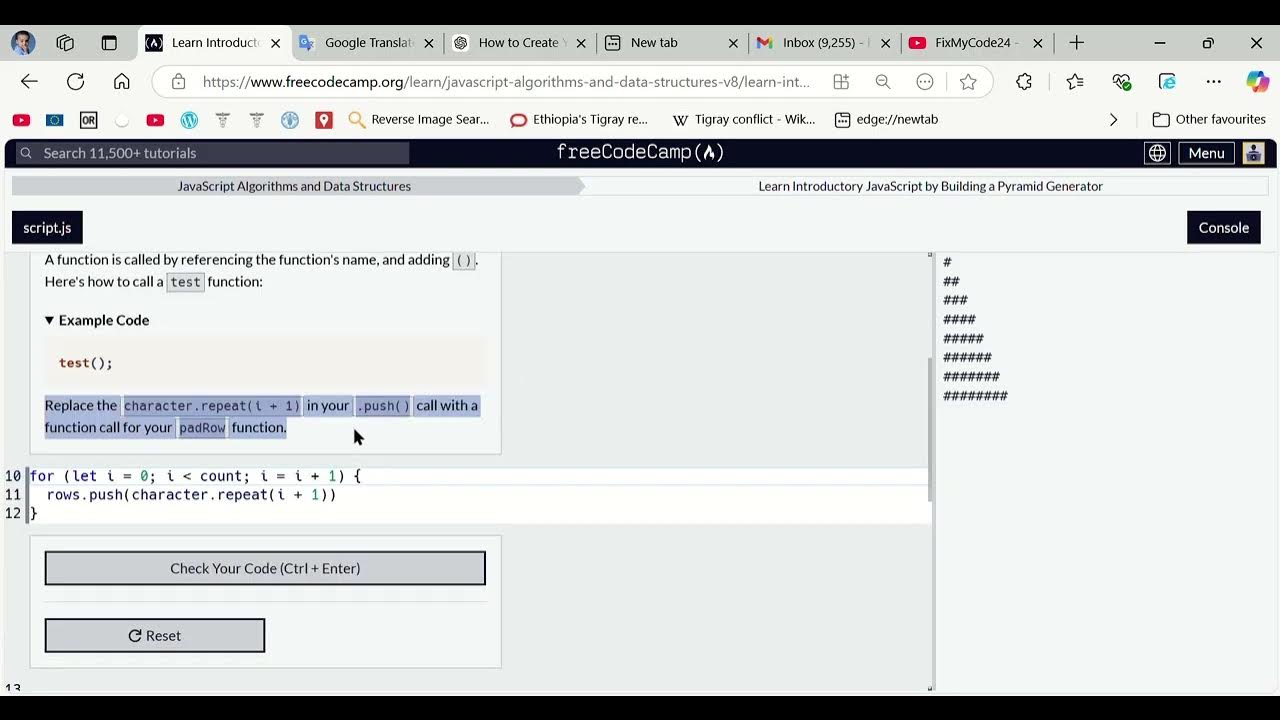 Learn Introductory JavaScript by Building a Pyramid Generator Step 66 ...