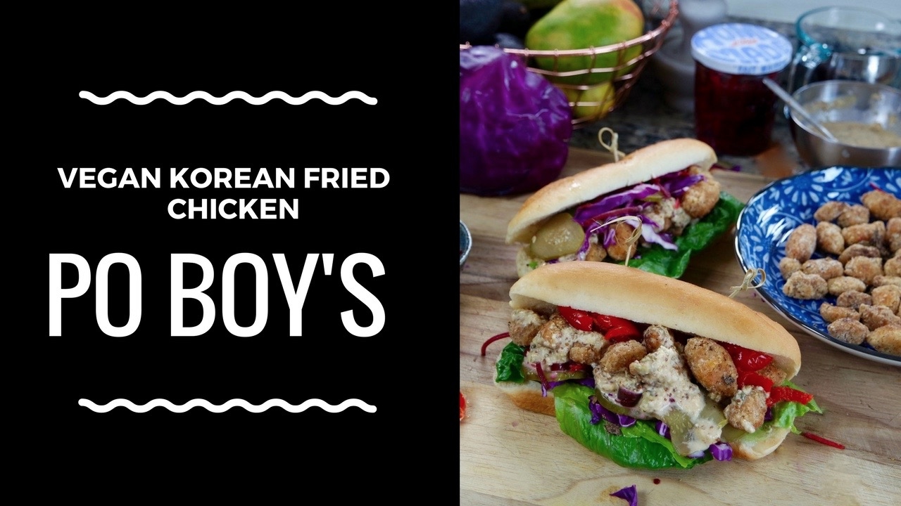 Korean Fried Chicken Po'Boy (Vegan)- how to cook with TVP- Awkward_in ...