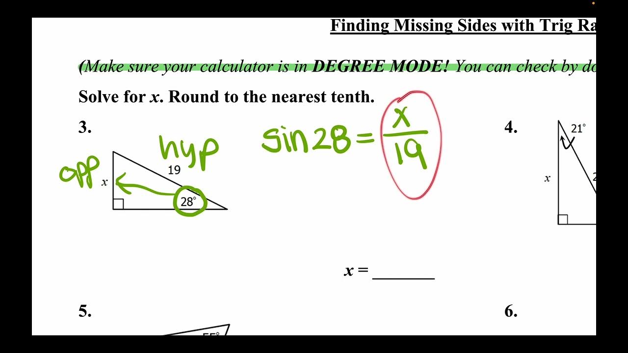 7.3a Trig Ratios & Using Trig to Solve for Missing Side Lengths - YouTube