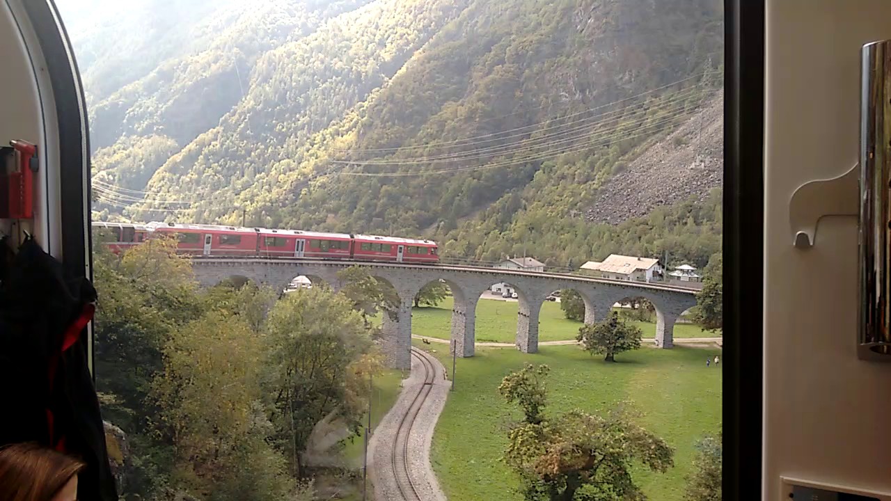 Brusio Viaduct - 360º and 70 mm/m viaduct - Bernina Express - Lugano ...