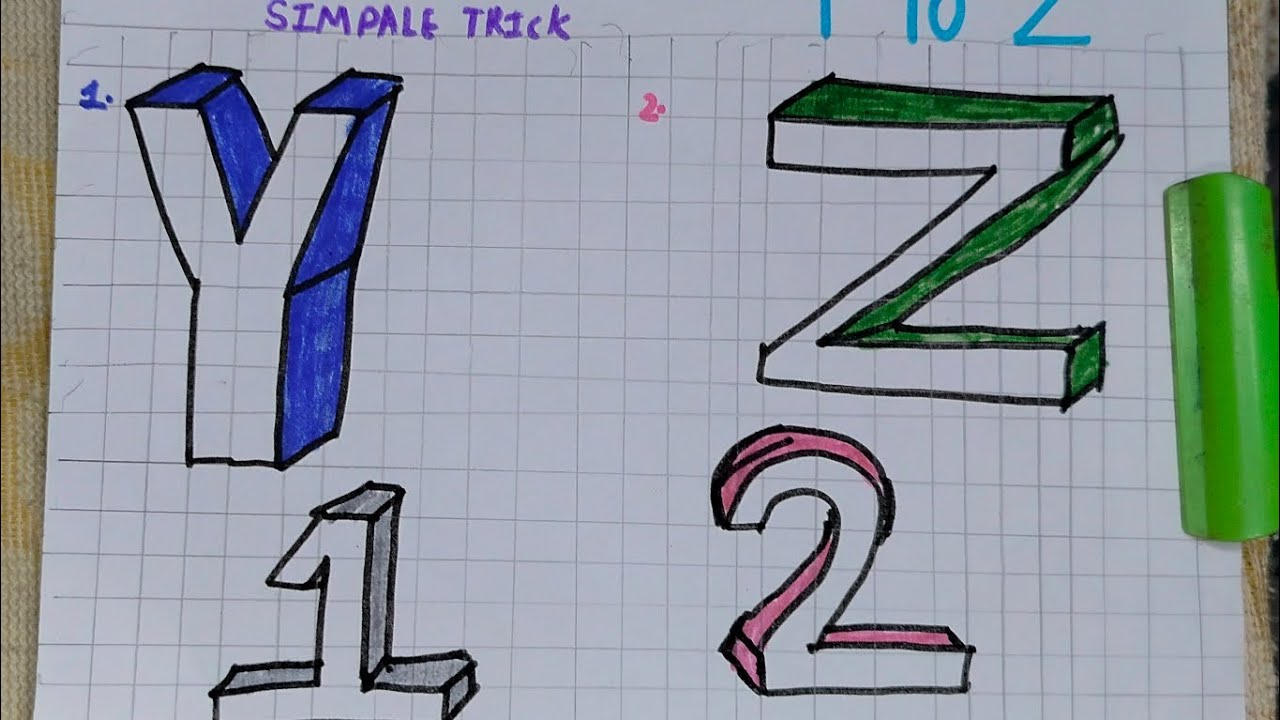 How to draw a #3d #letter ||3D letter drawing||very easy||Art video ...