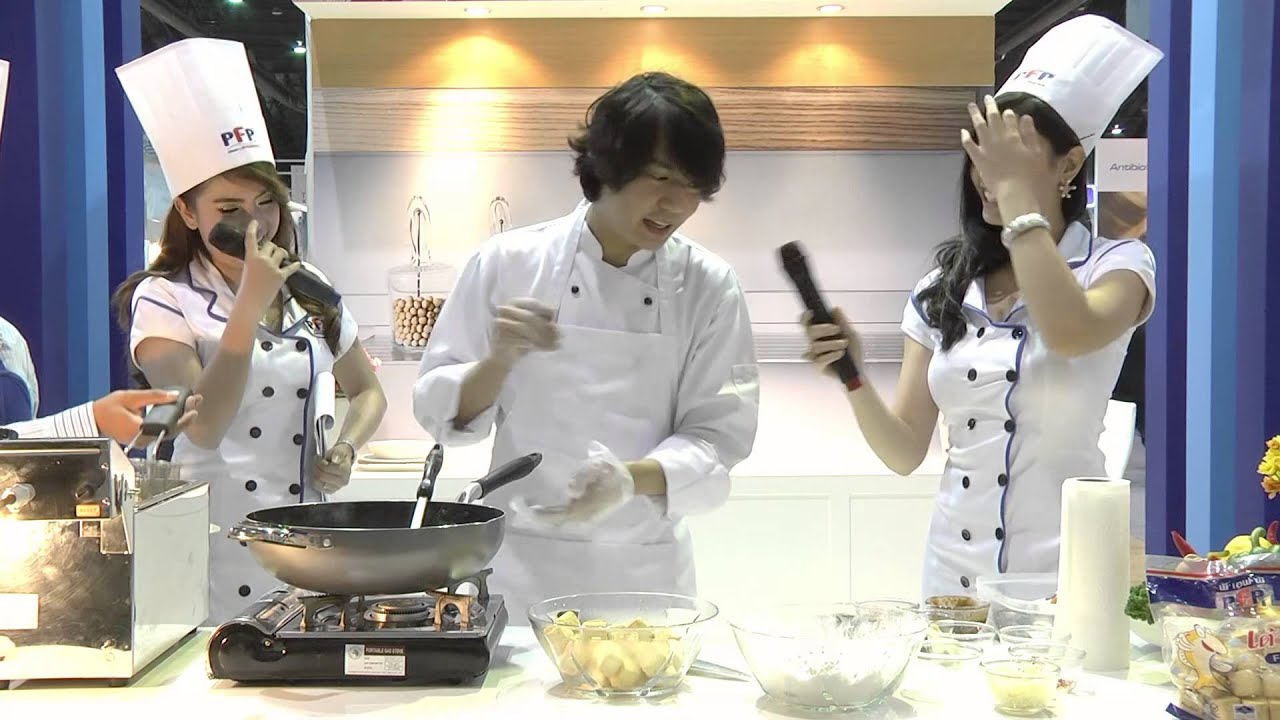 PFP Cooking Show by Chef Ikk at THAIFEX 2015 เมนูเต้าหู้ปลาพีเอฟพีสามรส ...