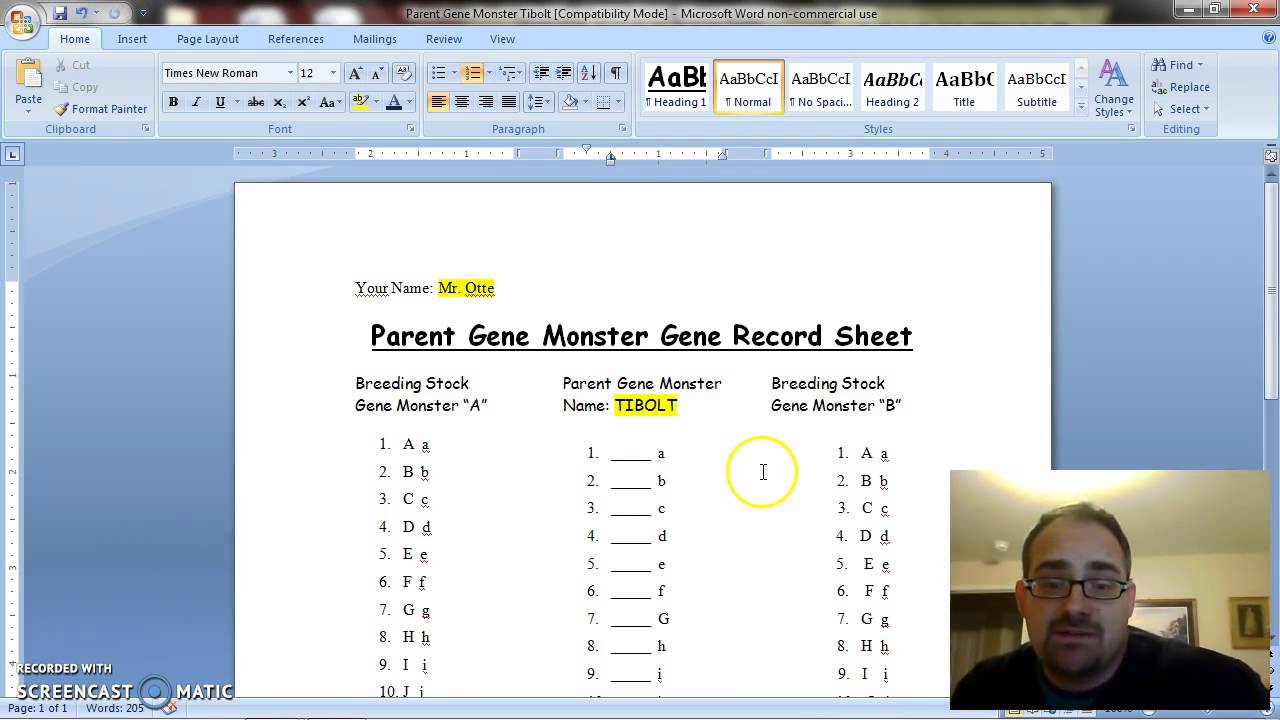 1 - Make a gene monster - YouTube