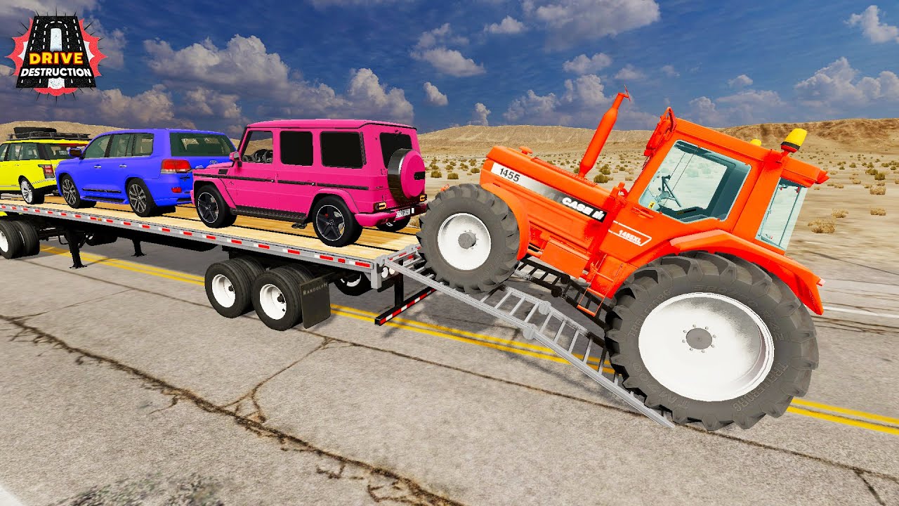 Flatbed Truck Mcqueen | Transportation with Truck - Pothole vs Car #37 ...