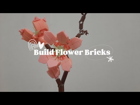 Peach Blossom Flower Bricks | Build Florist Bricks Time-lapse - YouTube