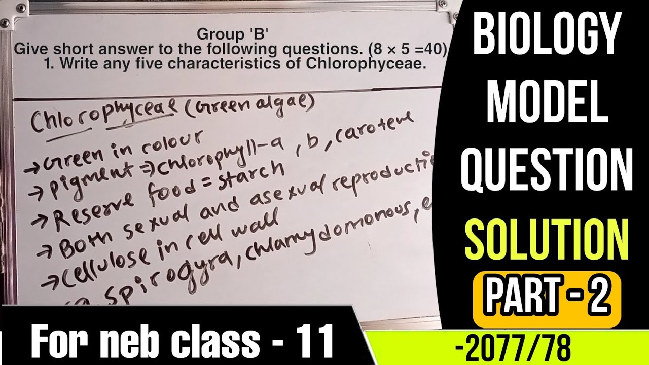 Solution of Biology model Question Class - 11 | Part - 2 | NEB 2077/78 ...