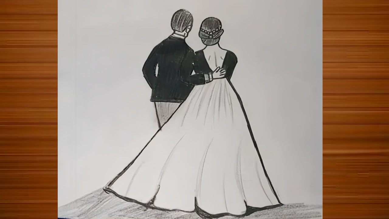 How to draw a Cute Couple Backside || Pencil sketch for beginner step ...