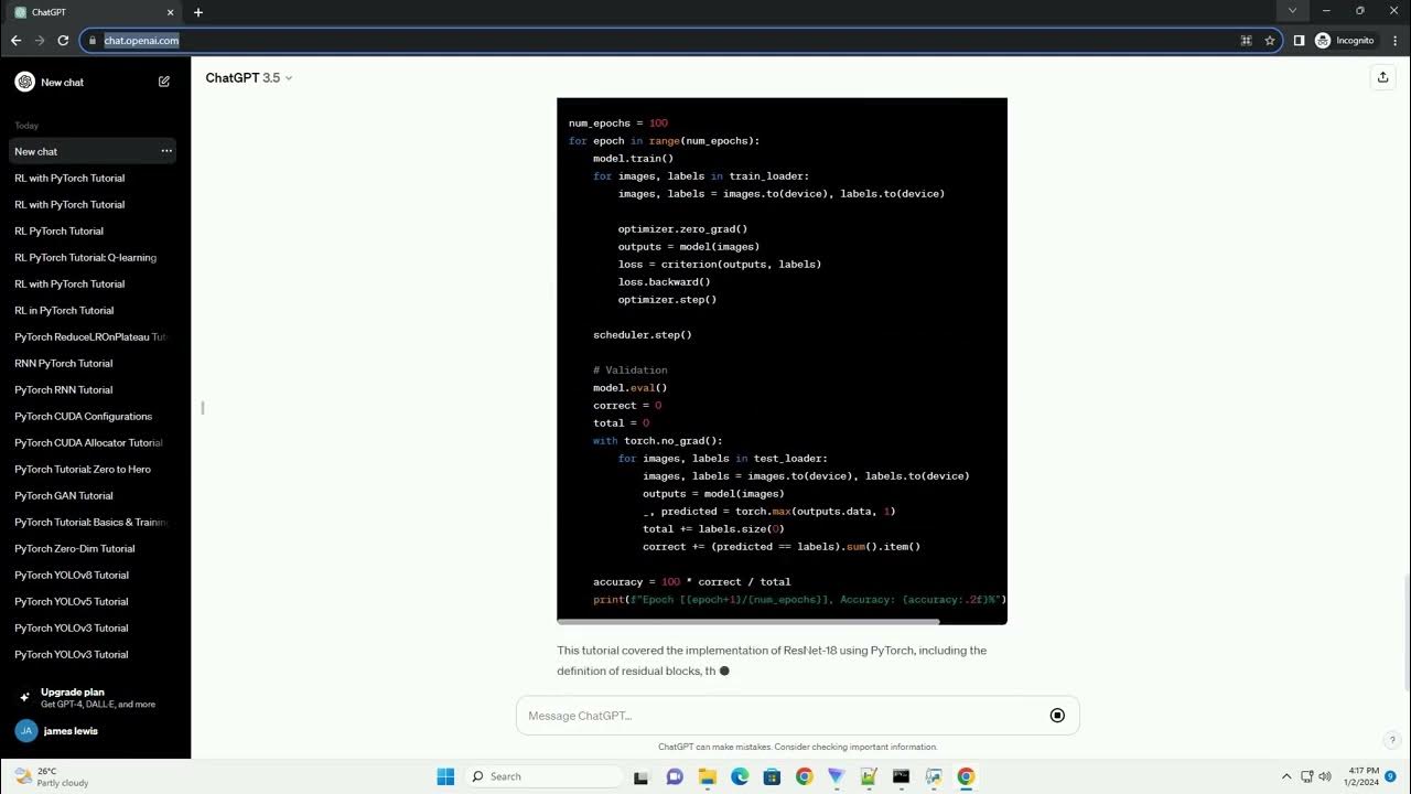 resnet 18 pytorch implementation - YouTube