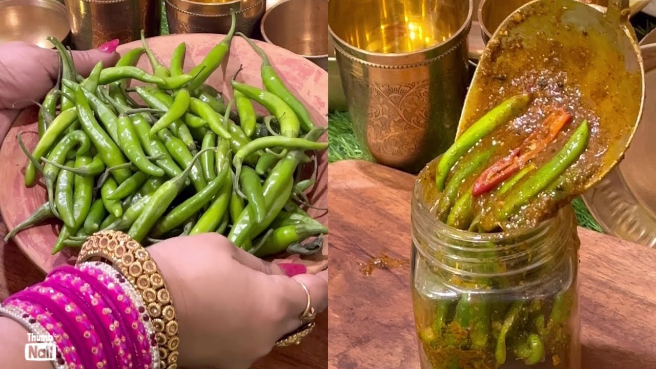Teekha Hari Mirchi ka archa, Green chilli pickles, Bahut tasty Bani hai ...