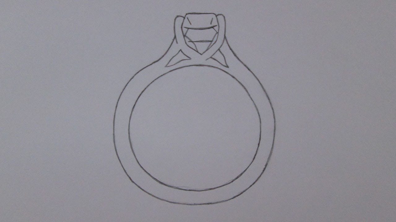 How to draw a diamond ring - YouTube