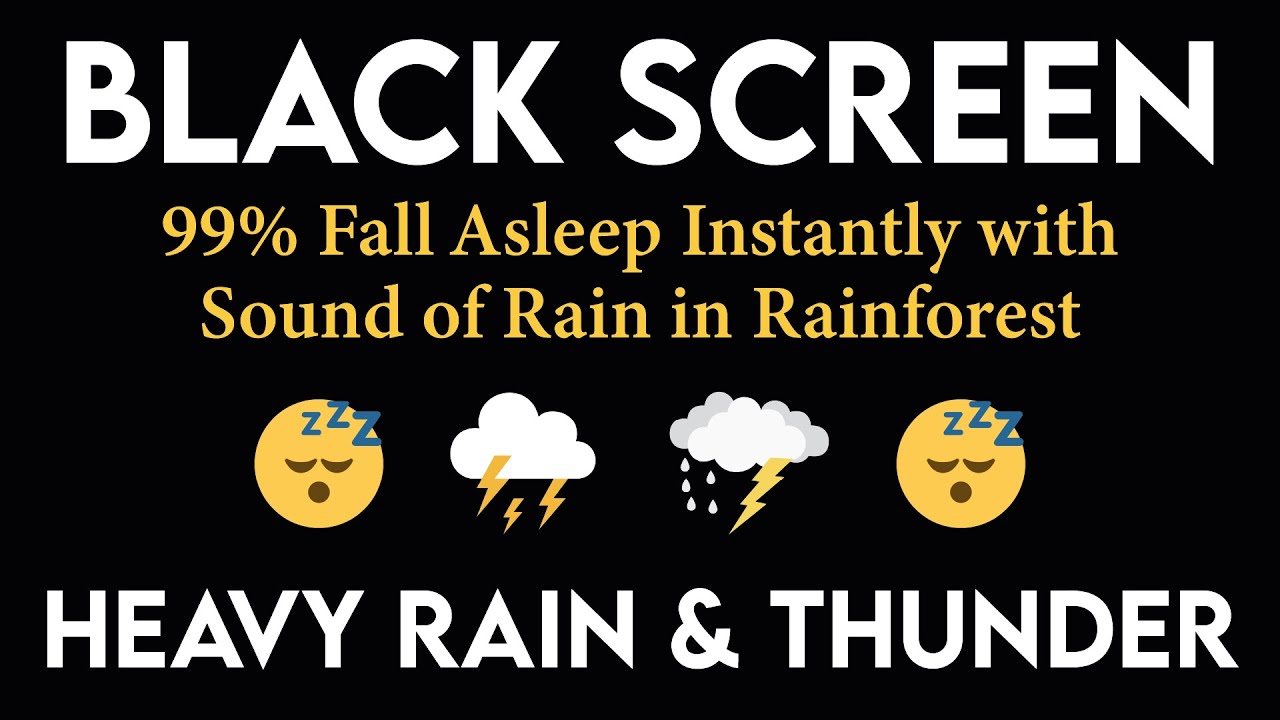 🔴 Listen & Sleep Immediately with Heavy Rain & Roaring Thunder Sounds at Night - Rain for Sleep ...