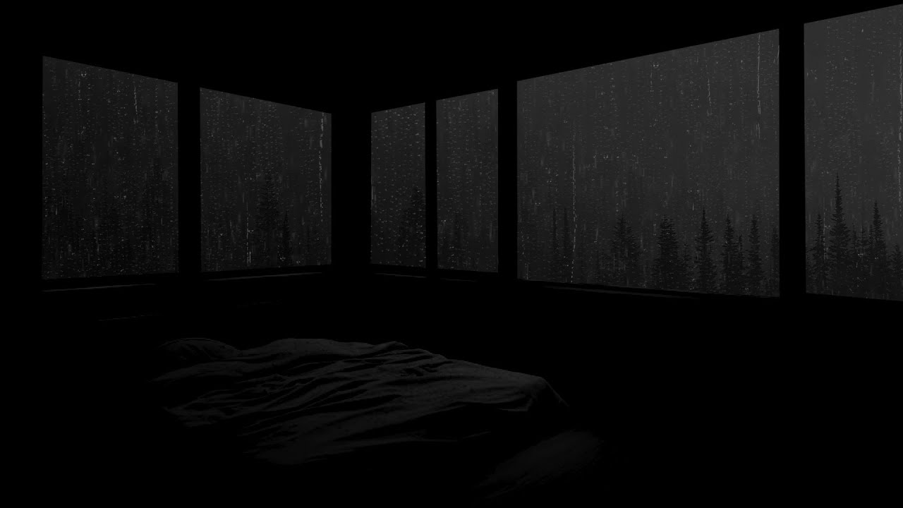 Dark Bedroom Space With Loud Rain And Thunder Sounds | Rain Music at ...