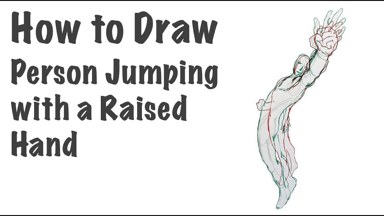 How to Draw a Person Jumping with a Raised Hand - YouTube