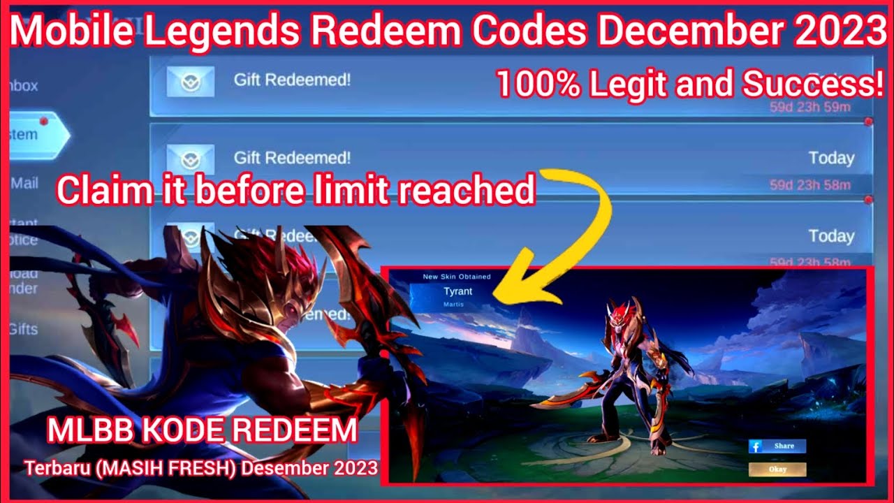 3 ML Redeem Codes December 13, 2023 - Hurry Up this is 100% legit ...