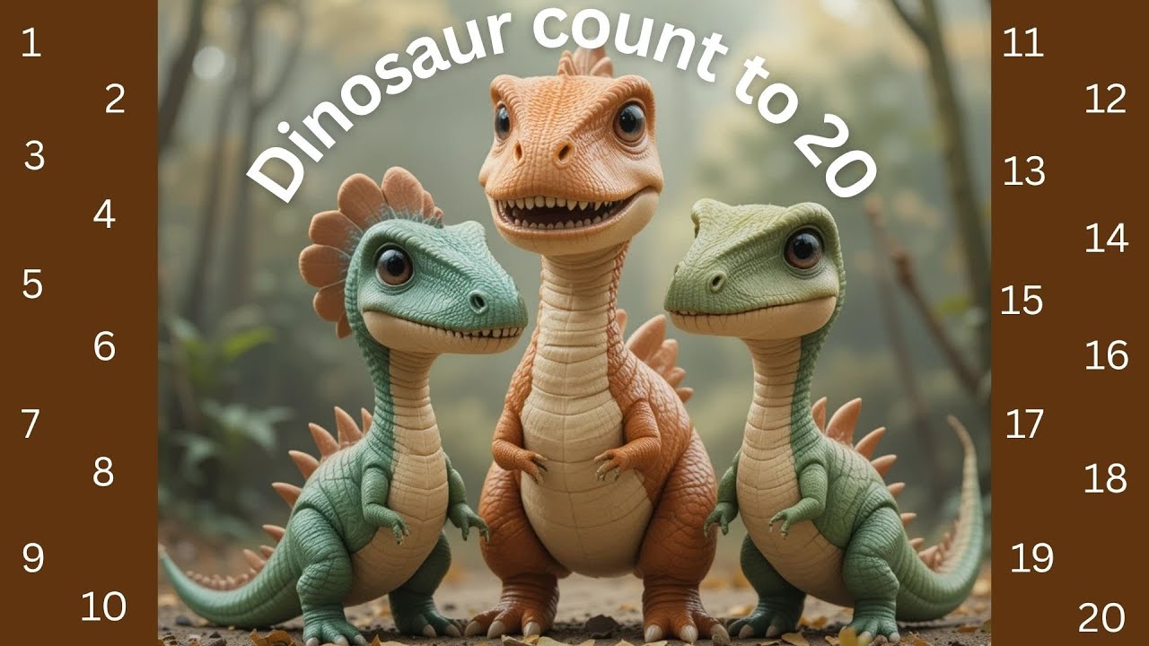 Dinosaur count to 20- Let's learn counting from 1 to 20- Educational ...