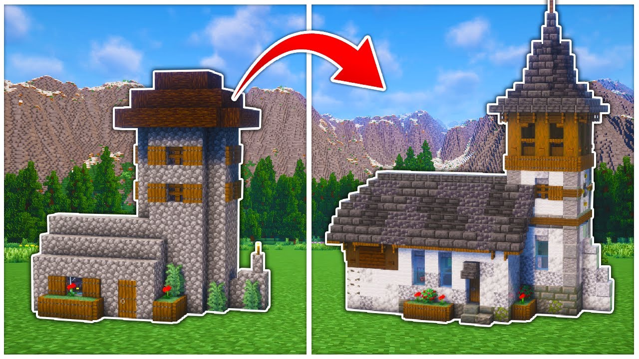 Minecraft How To Transform A Taiga Village Cleric Church | Survival ...