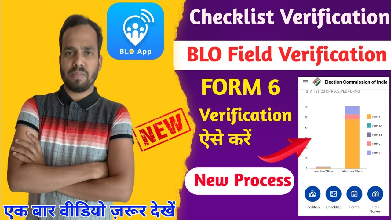 blo app form 6 verification। blo checklist verification kaise kare। blo ...