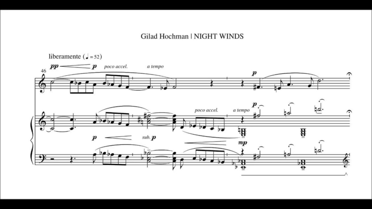NIGHT WINDS – Vocalise for Soprano and Piano / Gilad Hochman (w. Score ...