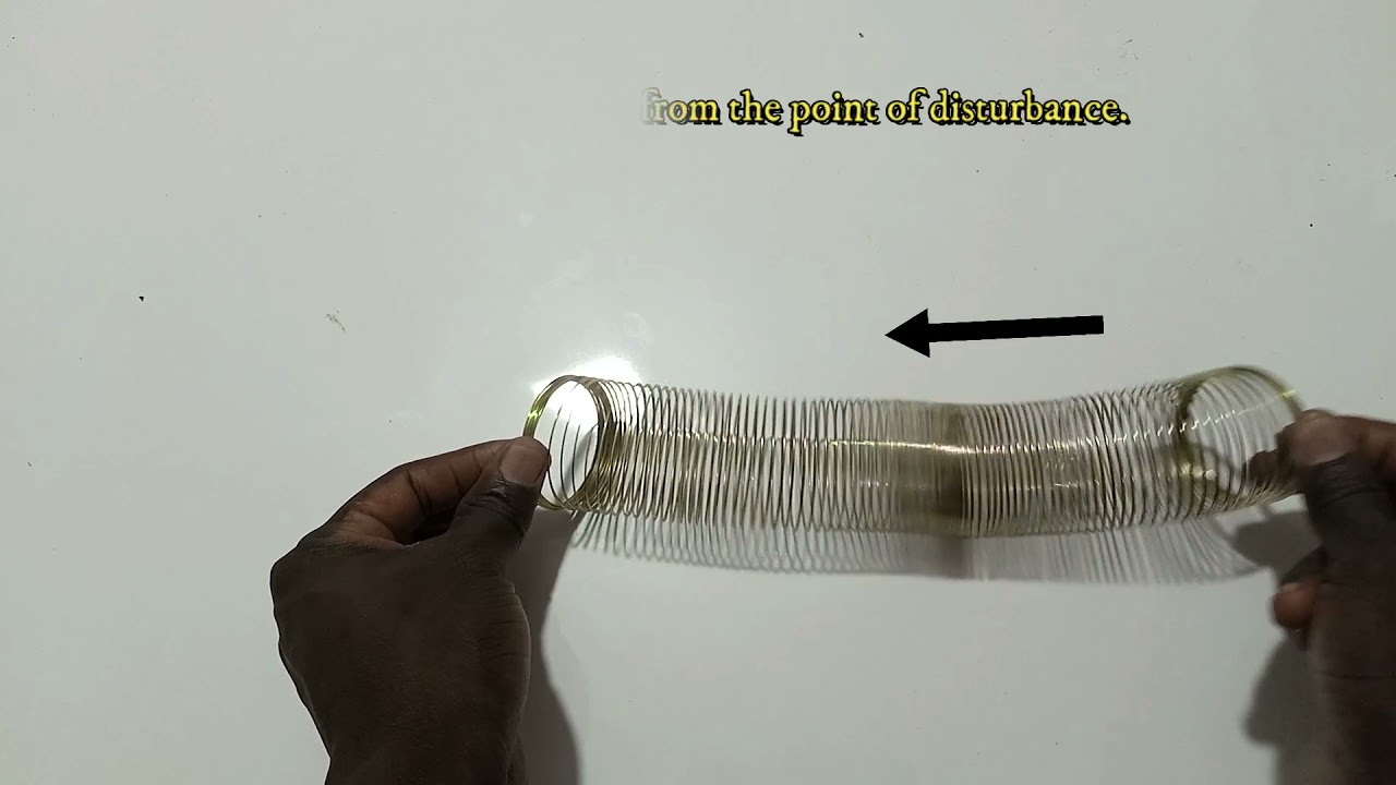 Demonstrating longitudinal wave using slinky spring - YouTube