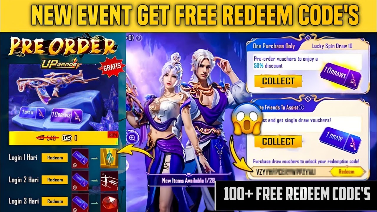😱 Free Upgraded QBZ & Redeem Codes For Everyone | New Event Is Here Get Free UC Vouchers |PUBGM ...