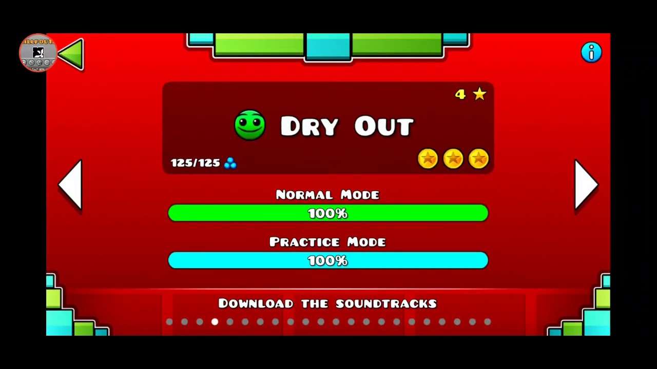 지오메트리대쉬 4단계 (Dry Out) 올코인 - YouTube