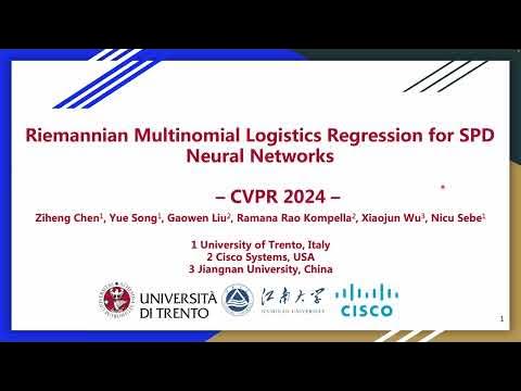 [CVPR24] Riemannian Multinomial Logistics Regression for SPD Neural Networks - YouTube