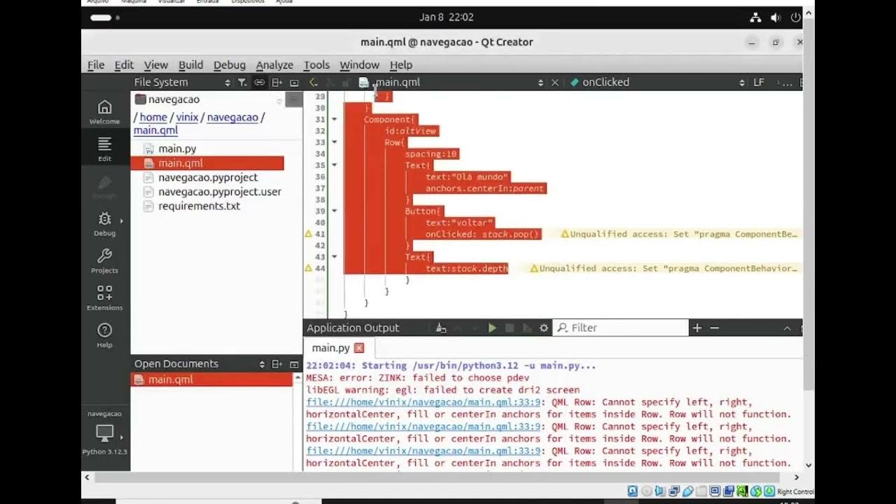 Qt Quick 6 com Python - Navegando entre páginas - YouTube