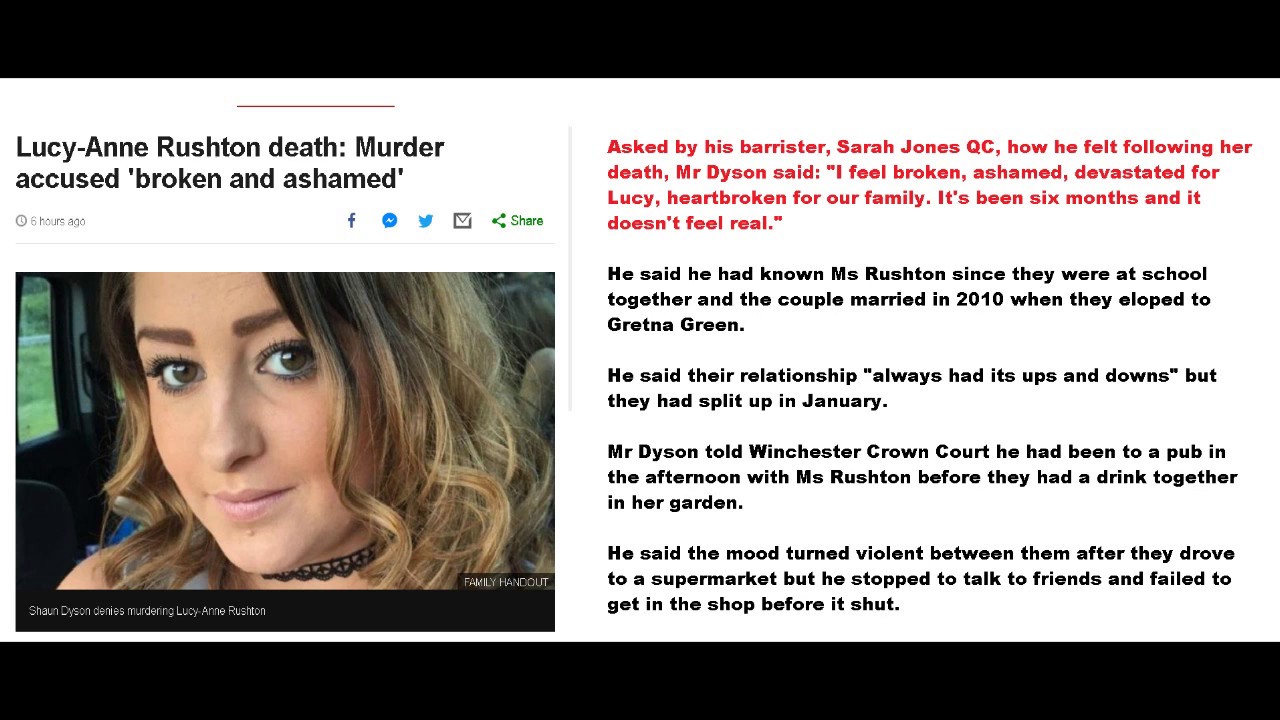 Lucy-Anne Rushton death: Murder accused 'broken and ashamed' - YouTube