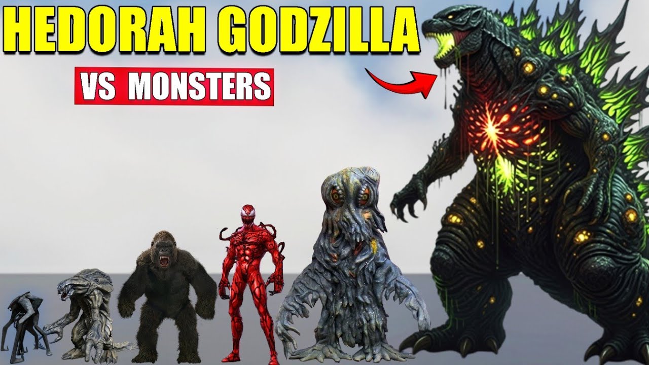 Hedorah Godzilla vs Giant Monsters | 3D Monster Size Comparison 2026 ...