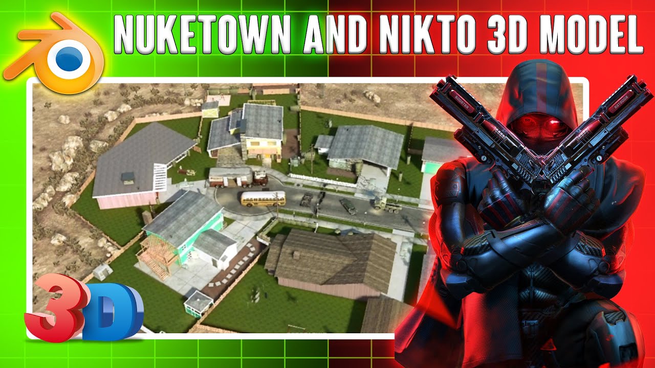 CALL OF DUTY NUKETOWN AND NIKTO 3D MODEL | COD 3D MODELS - YouTube