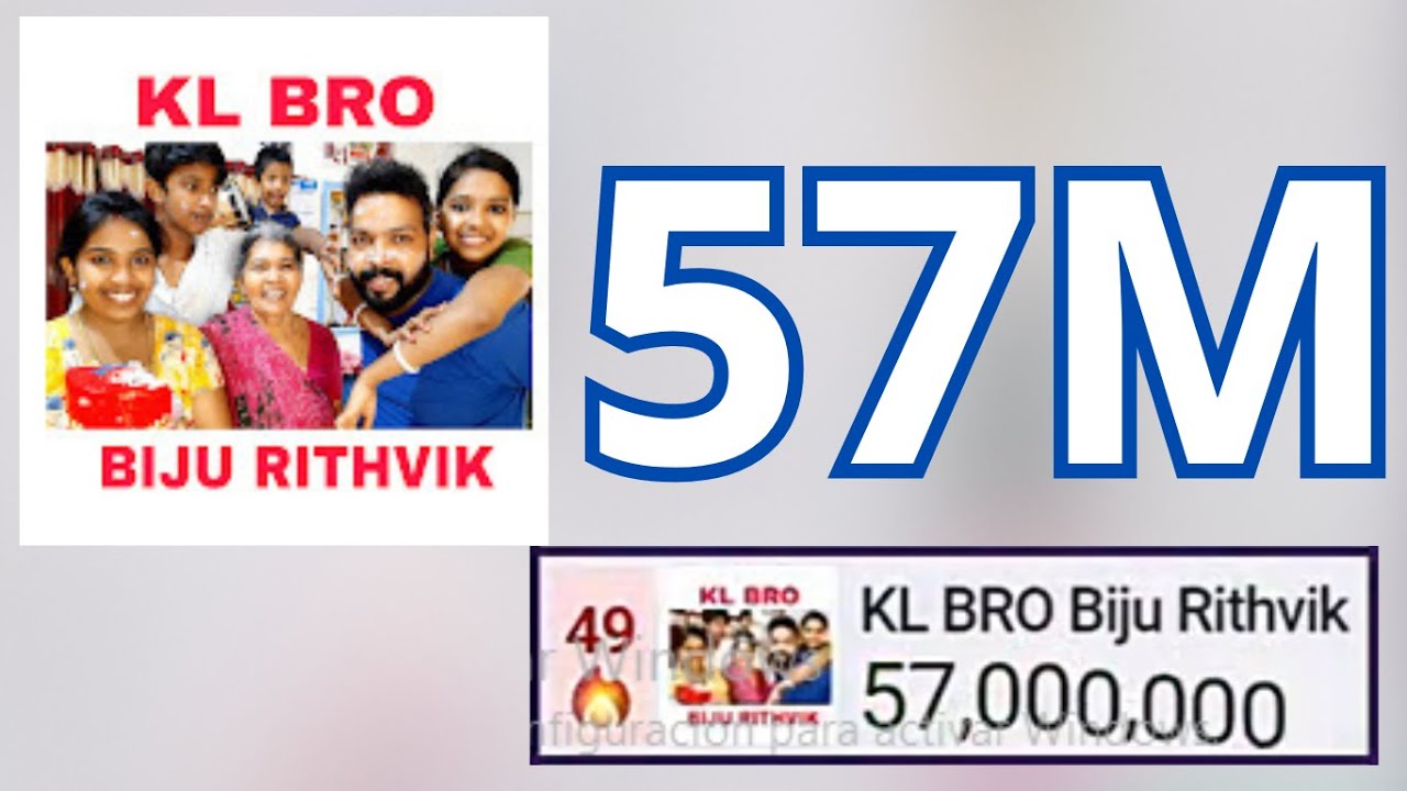 KL BRO Biju Rithvik Hit 57 Million Subscribers - YouTube