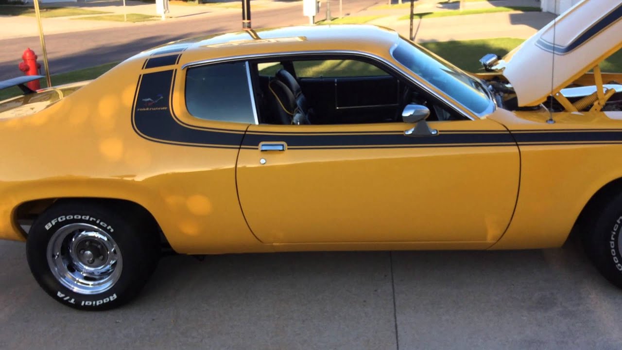 1974 Plymouth Roadrunner, 440 Small Block, Stinger Yellow - YouTube