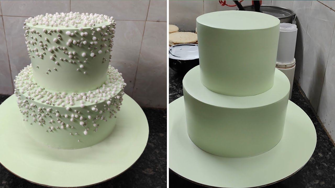 Simple and Quick Vanilla Two Step Cake Decoration Ideas |Engagement ...