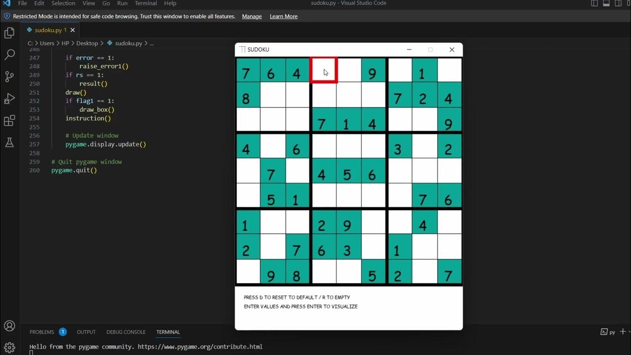 Sudoku game using a GUI based python programming - YouTube