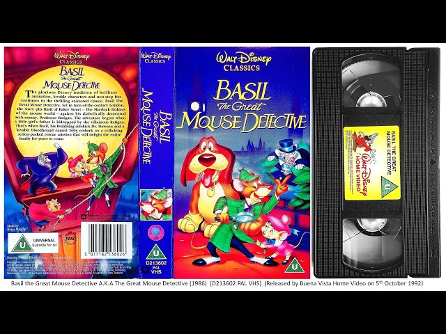 The Great Mouse Detective Vhs 1992