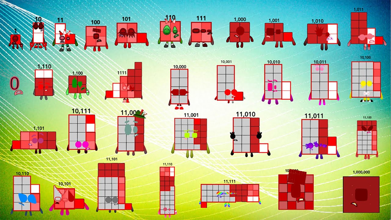 Numberblocks Band But Normal 1-1,000,000,000,000 numberblocks base-2 ...