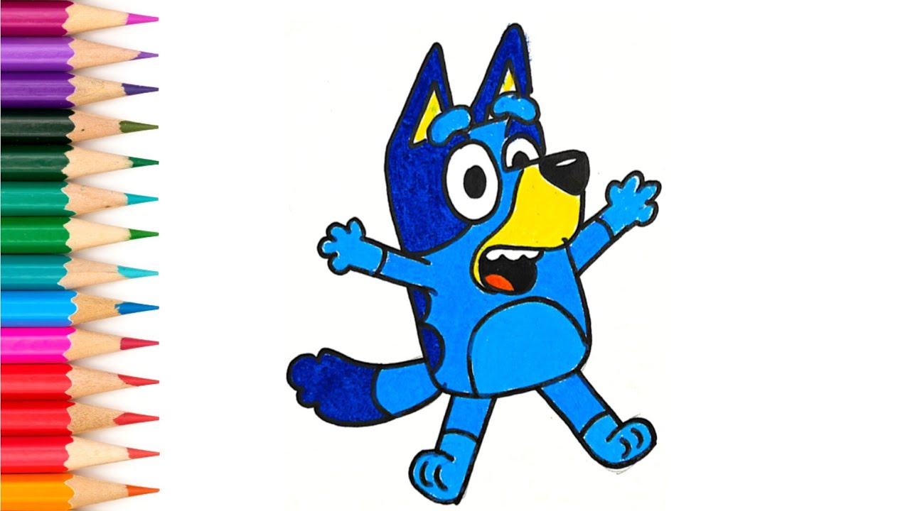 How To Draw Bluey Easy #art #drawing #bluey #blueybingo - YouTube