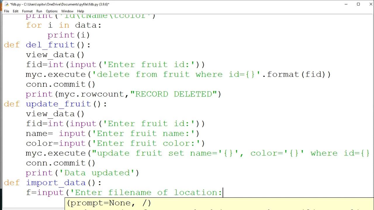XII Interface of Python (Import data from CSV file) - YouTube