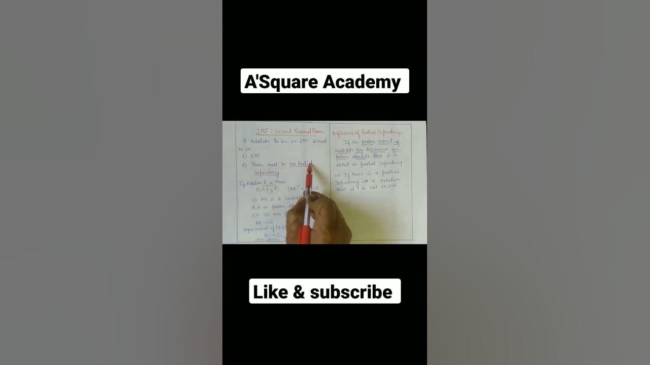 Second Normal Form Dbms Youtube
