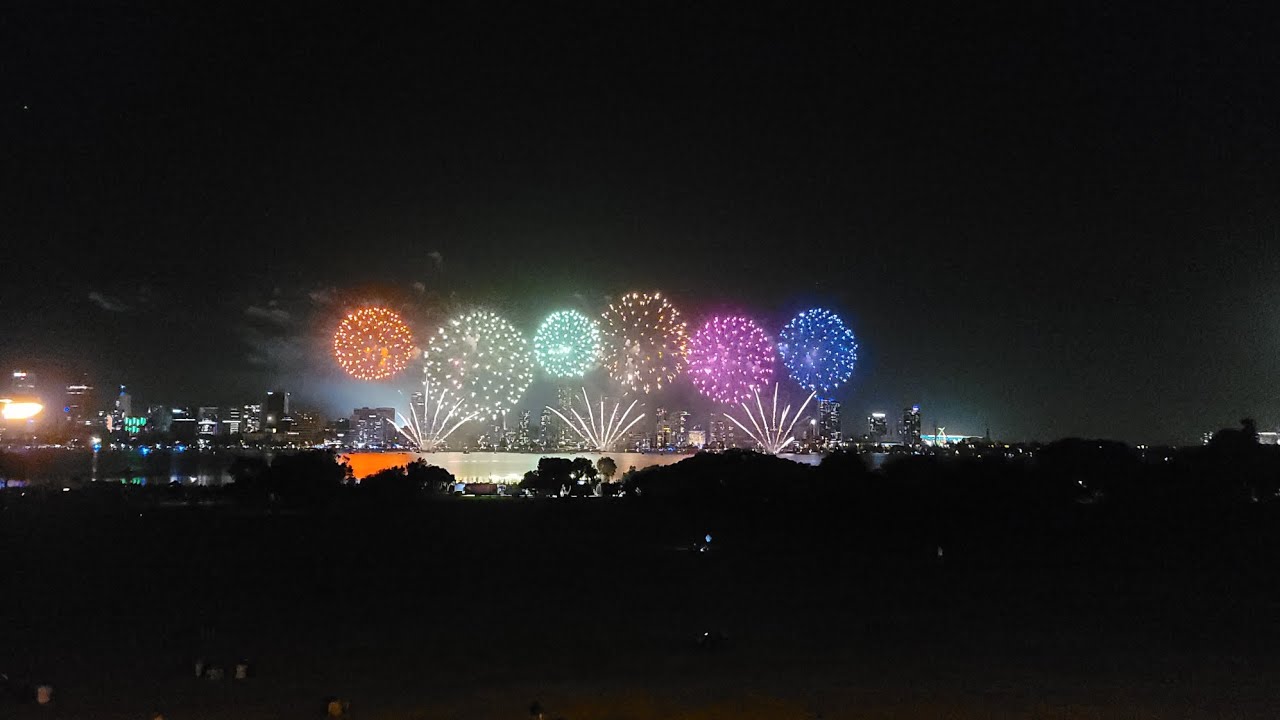 Australia Day 2024 Perth Amazing Fireworks & Drone Show from South ...