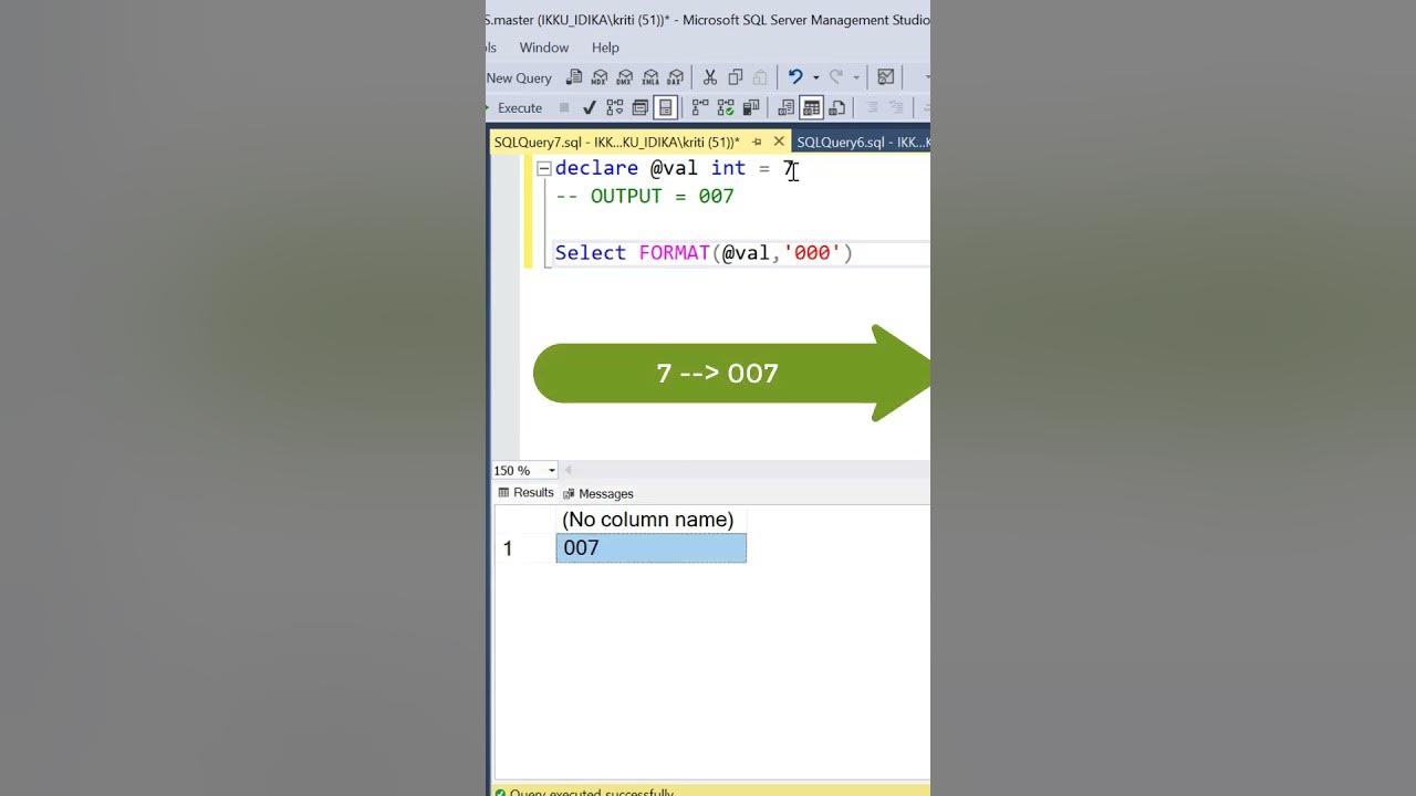 Sql Trick To Add Leading Zeroes Sqltips Youtube