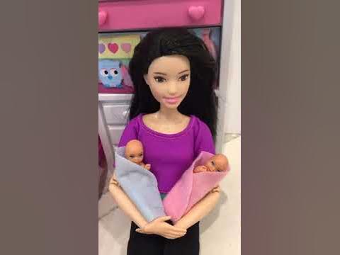 💕 Pregnant Barbie gives birth to twins baby bump #shorts #youtubeshorts #barbie #pregnantbarbie ...