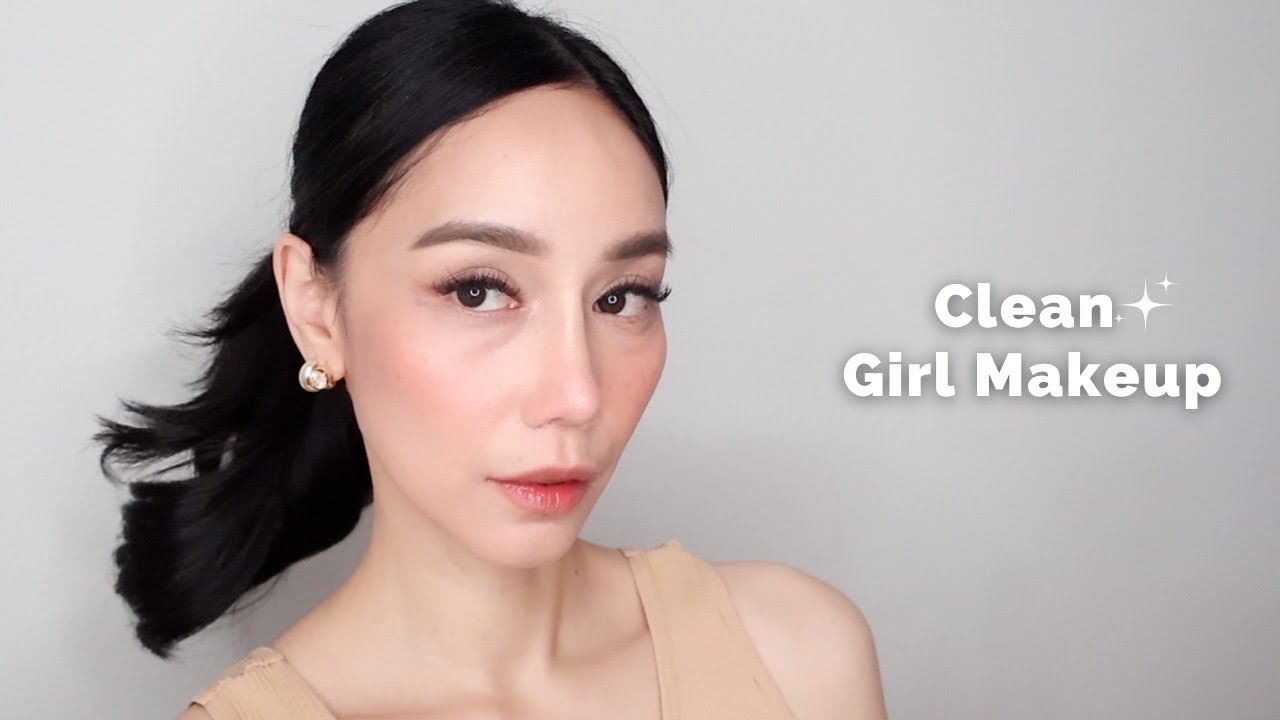 Clean Girl Makeup (No Foundation) + Morning Skincare Routine - YouTube